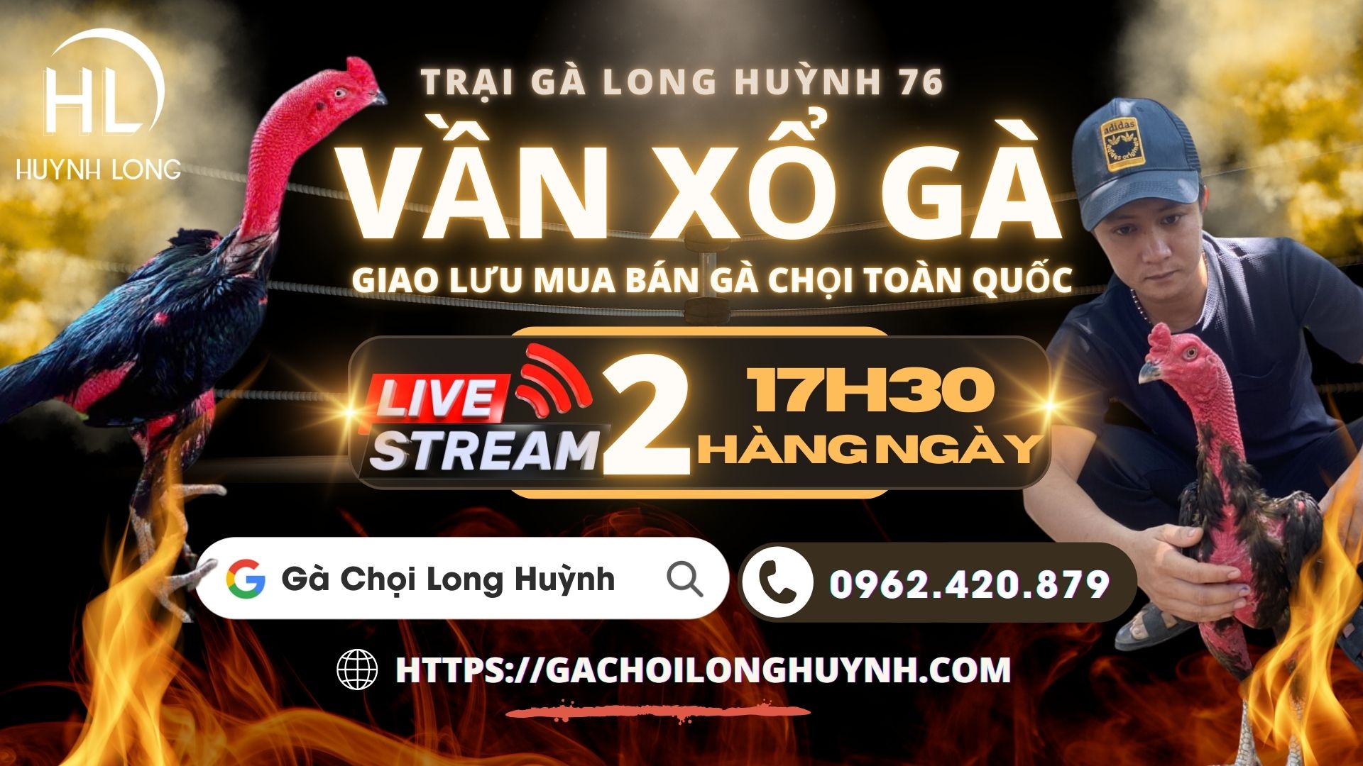 CLB Gà Chọi Long Huỳnh - Live 1 Xổ Gà Trực Tiếp 18h Hàng Ngày